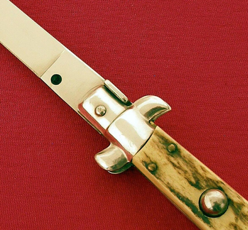 Italian Style Design AUTOMATIC / SWITCHBLADE Genuine Stag Swivel ...