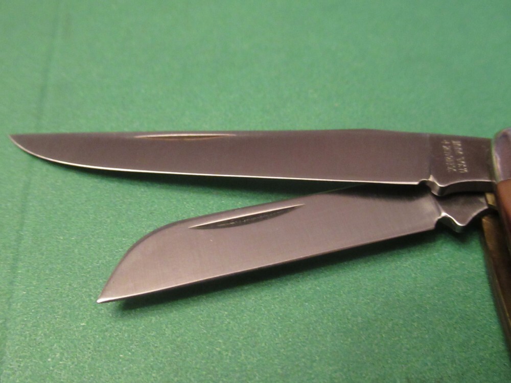 Schrade USA Old Timer Rough Saw Brown Delrin Handle Stockman Pattern # 980t