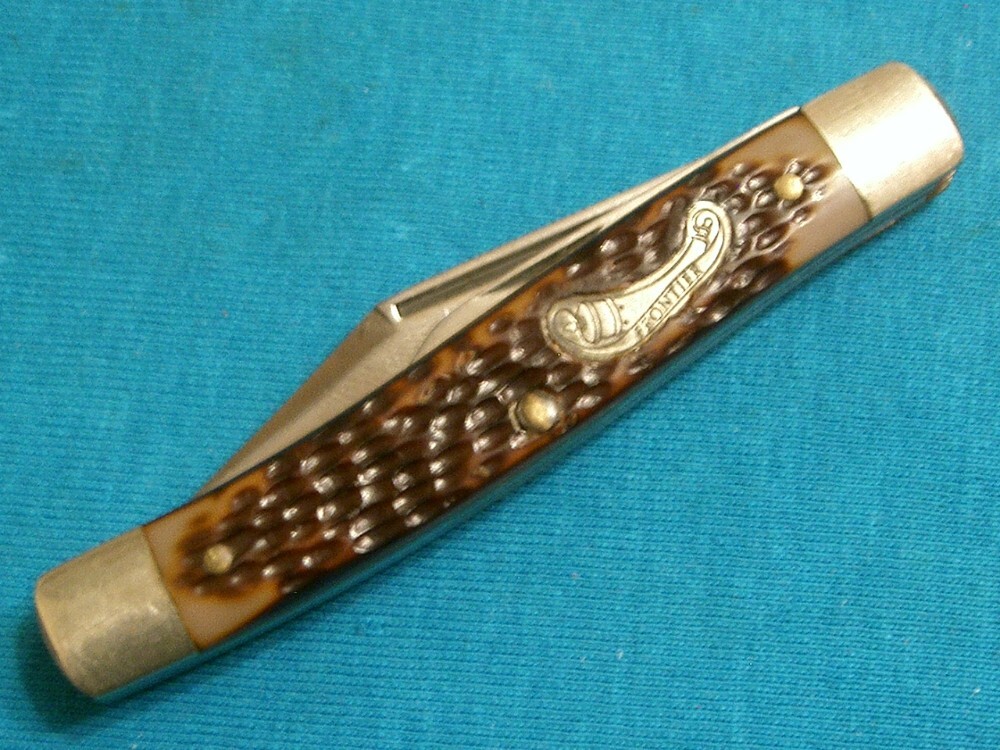 VINTAGE FRONTIER 4121 IMPERIAL USA TRAPPER FOLDING POCKET KNIFE KNIVES OLD
