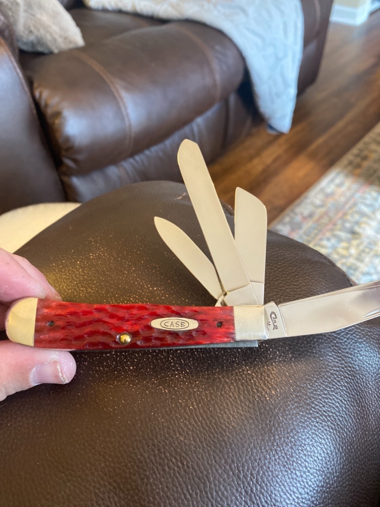 1995 Case XX USA 5 Dots 6554 SS Beautiful Red Bone Handle " The Beast ...