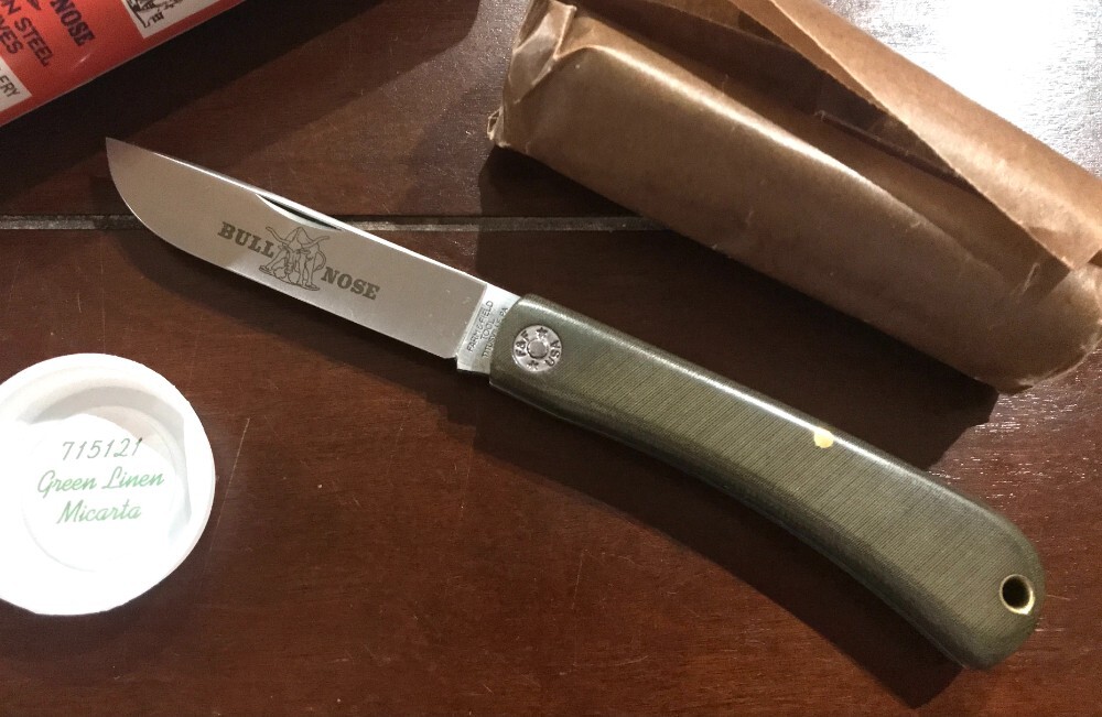 Great Eastern Cutlery Farm & Field 715121 Bullnose, Green Linen Micarta ...