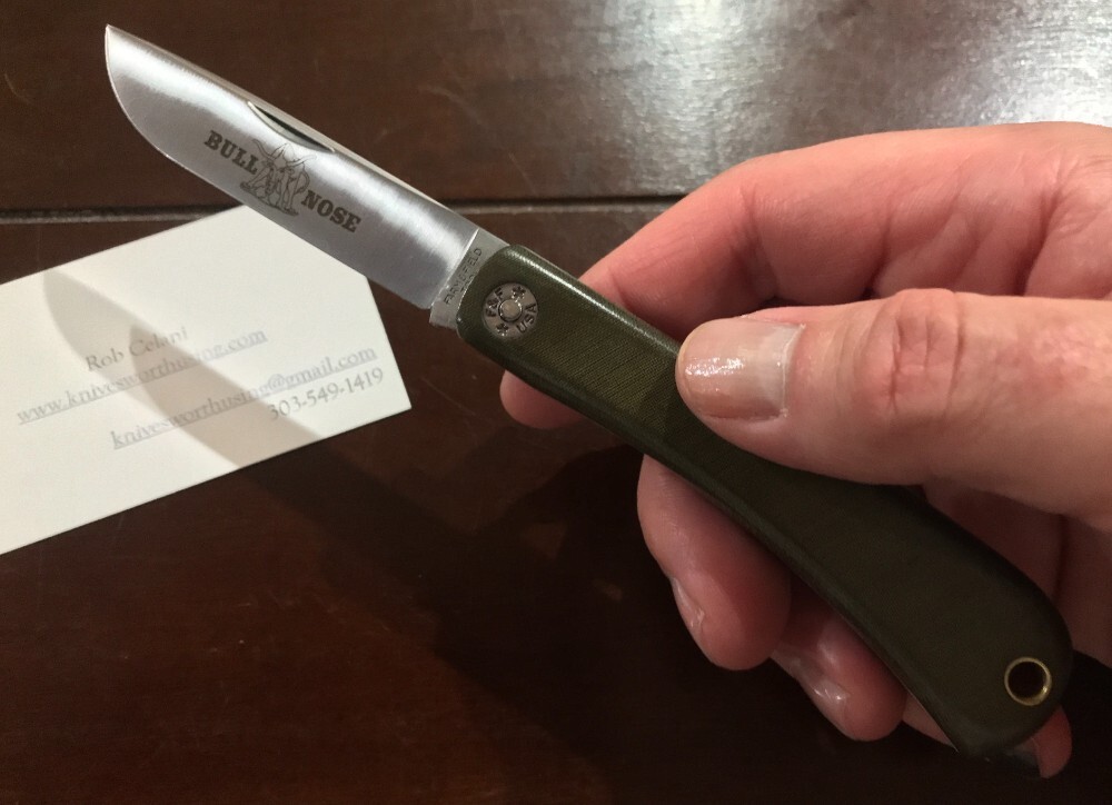 Great Eastern Cutlery Farm & Field 715121 Bullnose, Green Linen Micarta ...