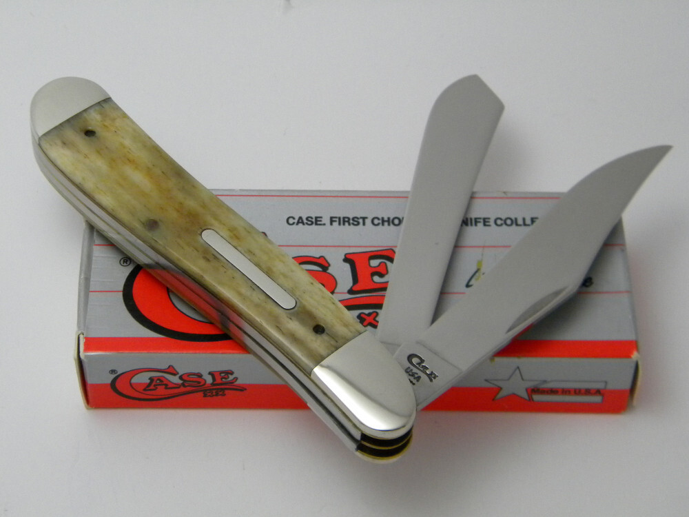 Case XX USA 6240 1995 Bone Dogleg Trapper Knife in Box