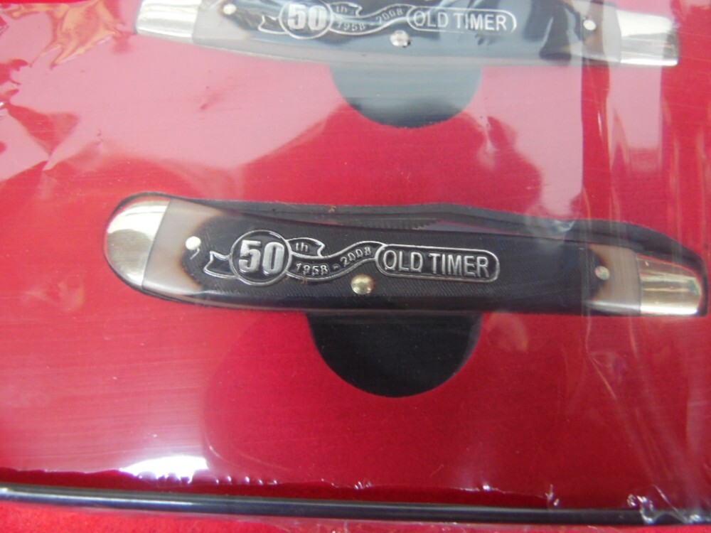 SCHRADE OLD TIMER 50th ANNIVERSARY 2008 3 KNIFE SET IN TIN SPECIAL ...