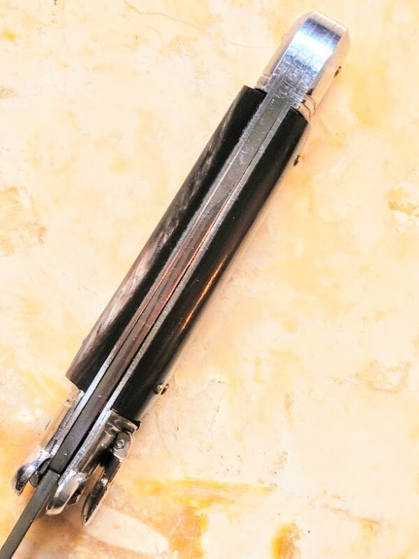 AKC 8" Shot Shell Puller Lever Lock Buffalo Horn Automatic Knife