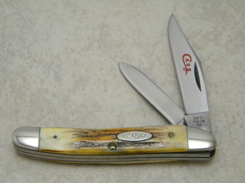 Case XX Stainless USA 52087 Red Scroll 1978 Stag Jack Knife