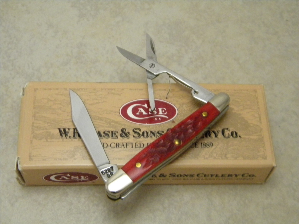 Case XX USA 4 Dot Bone 6227 Little 2 Blade Stockman Knife w/Scissors NIB