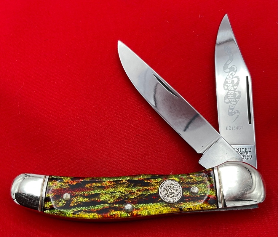 UNITED BOKER SOLINGEN GERMANY 2-Blade Copperhead Jack Folding Pocket ...