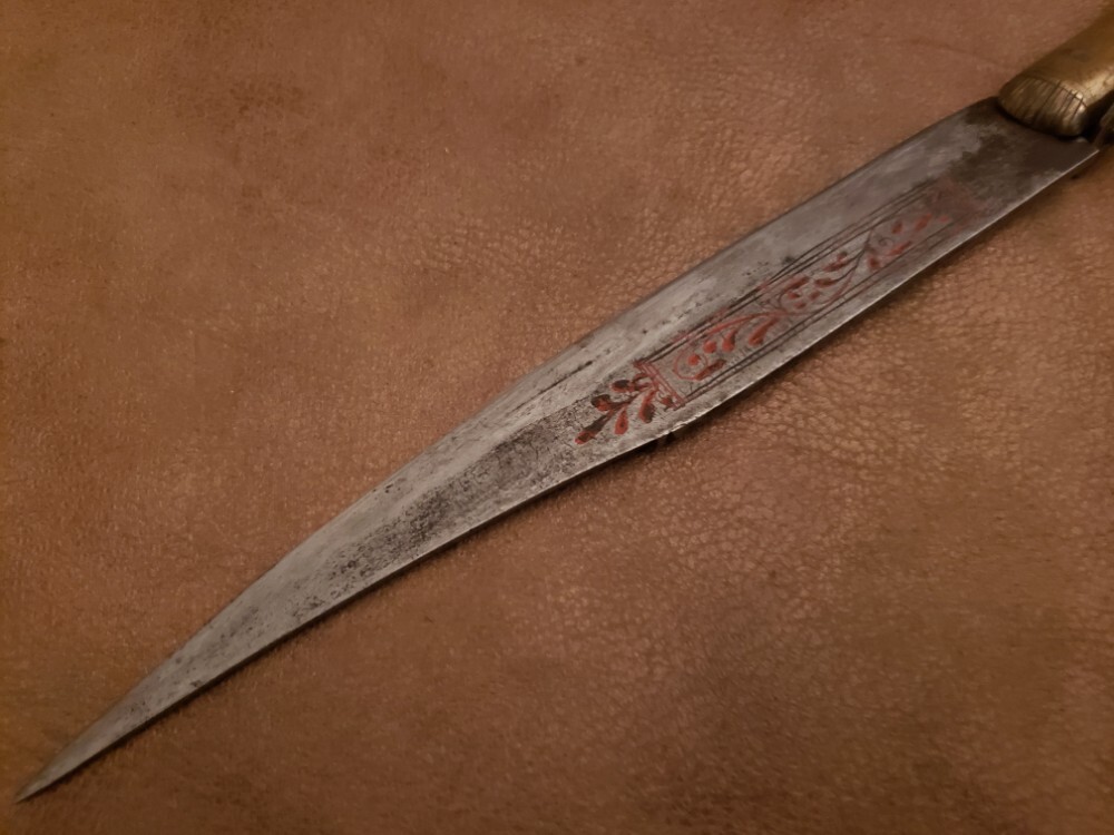 Antique Spanish jumbo ratchet navaja fighting knife