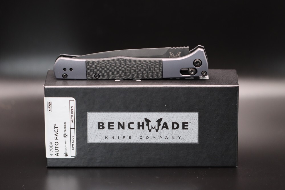 Benchmade Auto Fact AXIS Lock Knife Aluminum/CF (4" Black DLC)