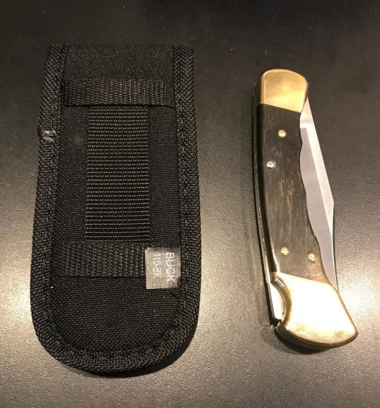 NEW - Buck U.S.A. 110 "Finger-Groove" Folding Hunter Knife + Sheath