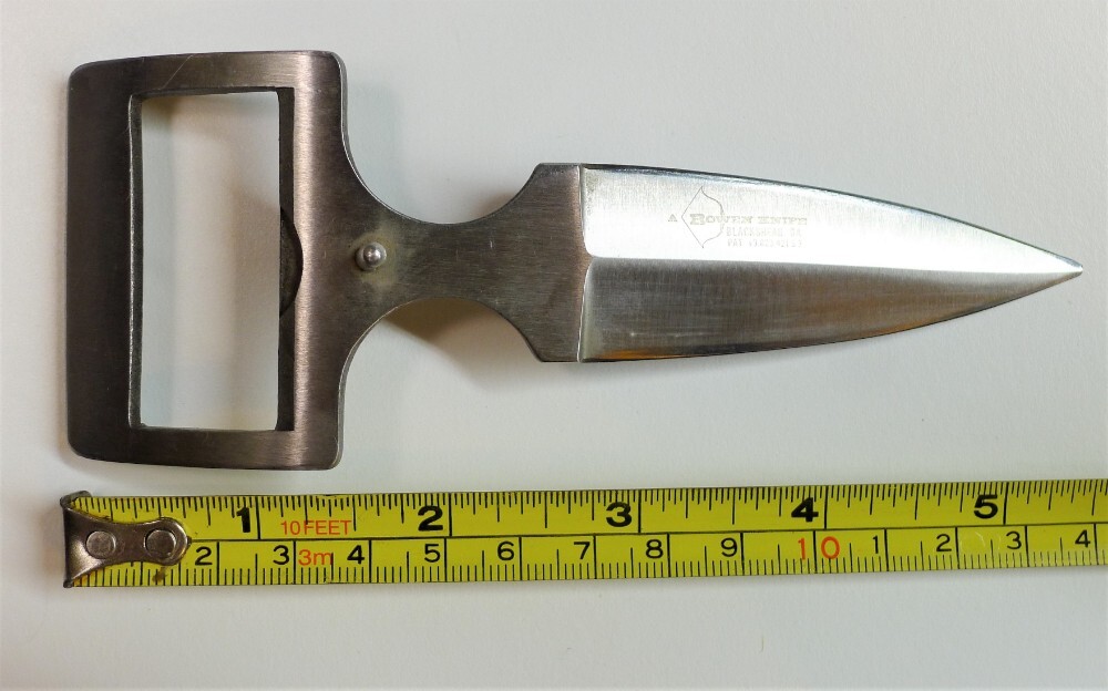 Vintage 1980s BOWEN KNIFE Push Knife Belt Buckle Nice!