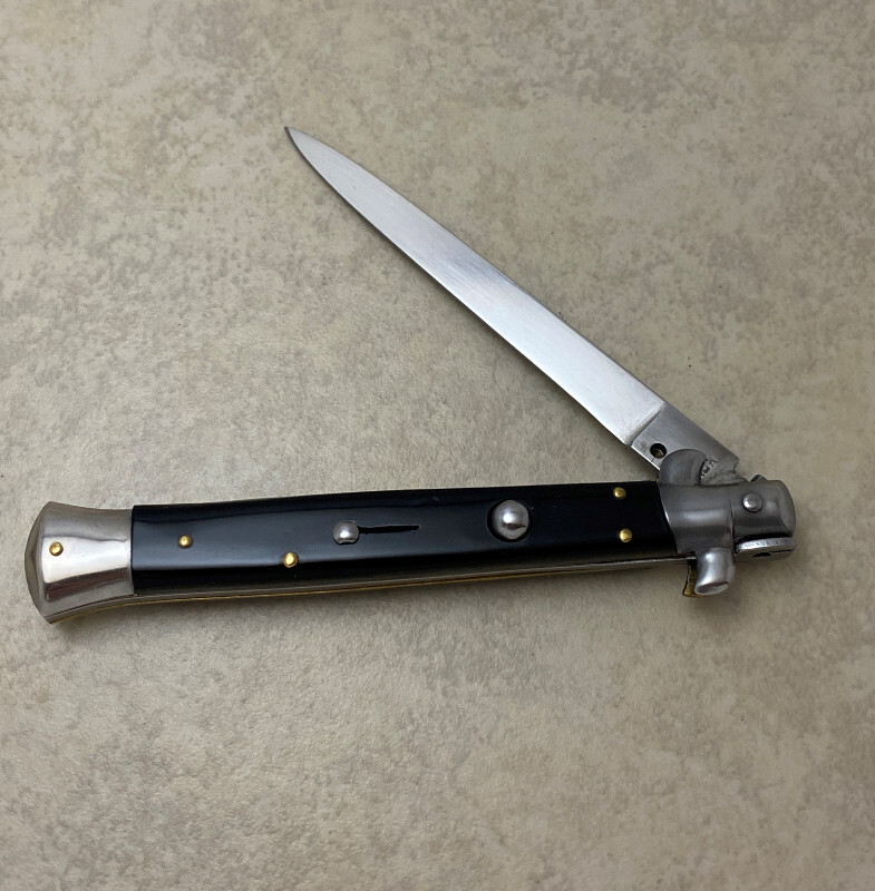 INOX 11" Horn Italian Stiletto Switchblade Knife