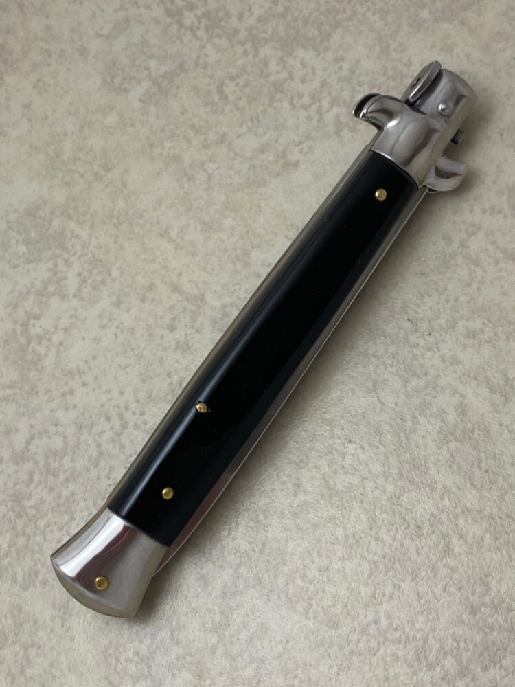 INOX 11" Horn Italian Stiletto Switchblade Knife