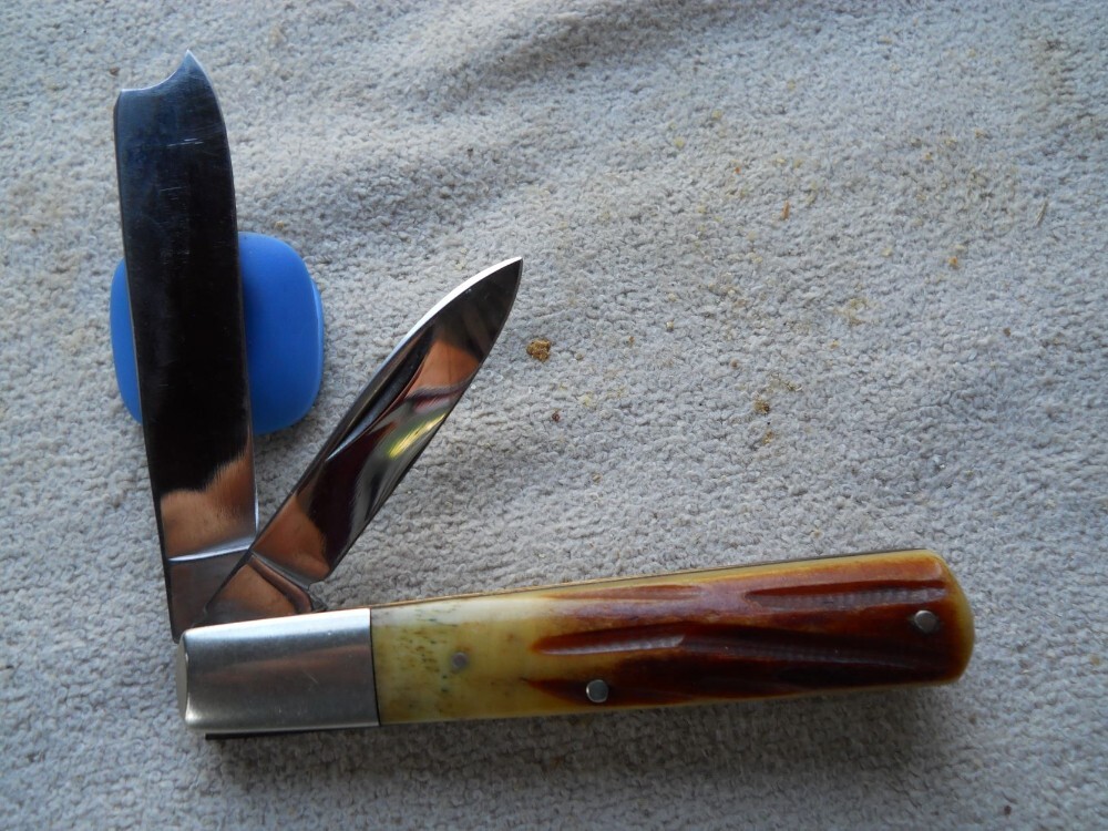 Parker One Armed Man Razor Knife Bone Stag