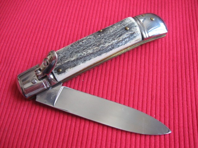 Old Stock Italian STAG Leverlock Switchblade Knife - INOX