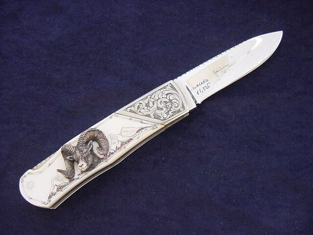 RARE GEORGE A. WALKER, Alpine, Wyoming, Ivory, Scrimmed, Engraved ...