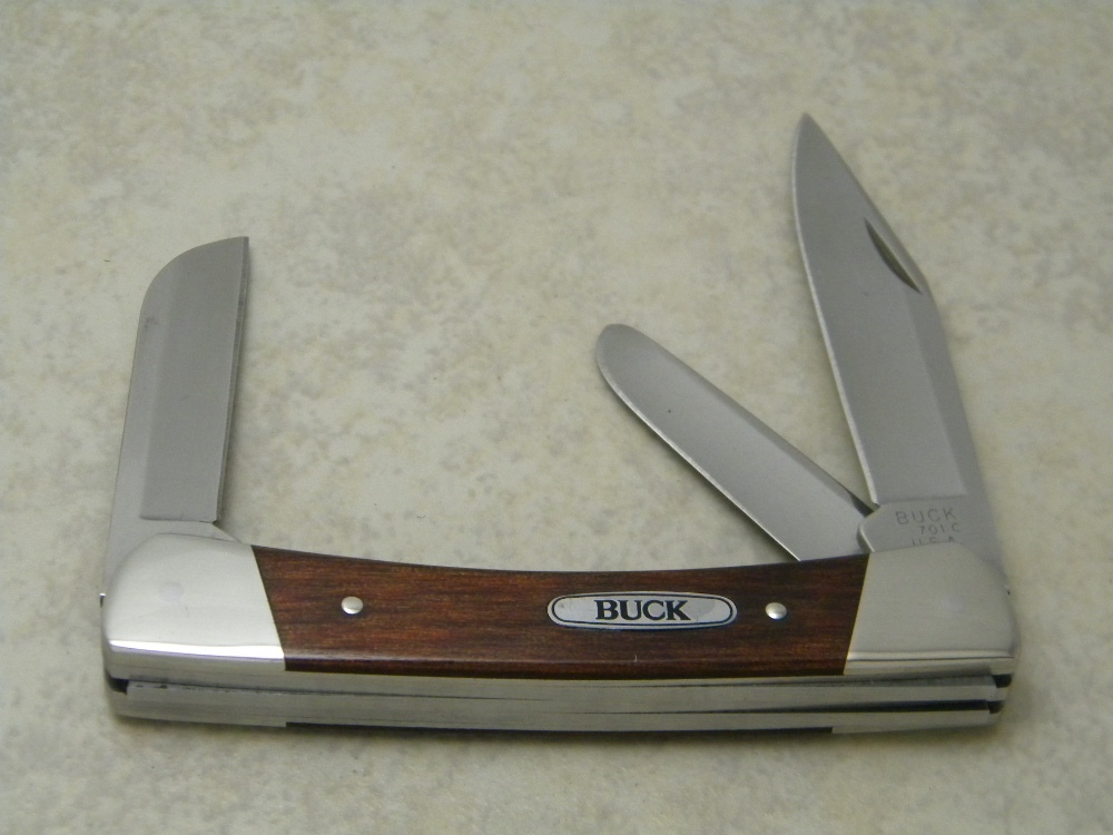 Buck 701 USA Wood Bronco Stockman Knife c.1995