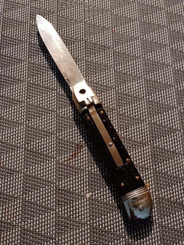 7 1/4" German Bonsa Springer Lever lock knife.