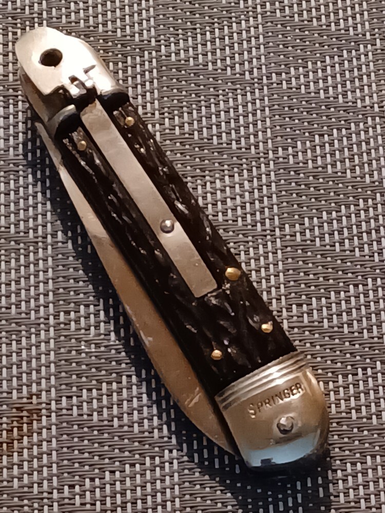 7 1/4" German Bonsa Springer Lever lock knife.