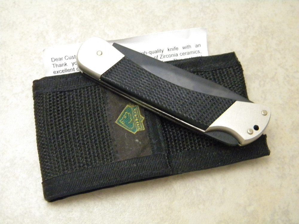 Puma Keramik 232 651 Handmade Ceramic Blade Lockback Knife in Pouch