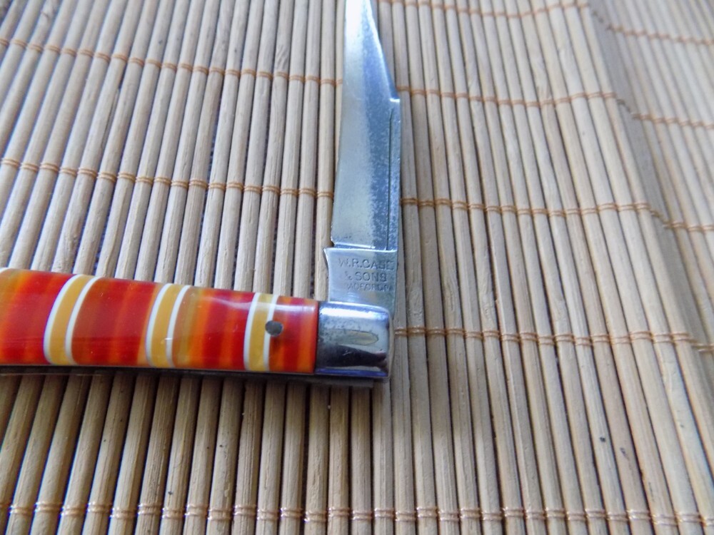 W R Case & Son Trapper knife, Candy Stripe handles