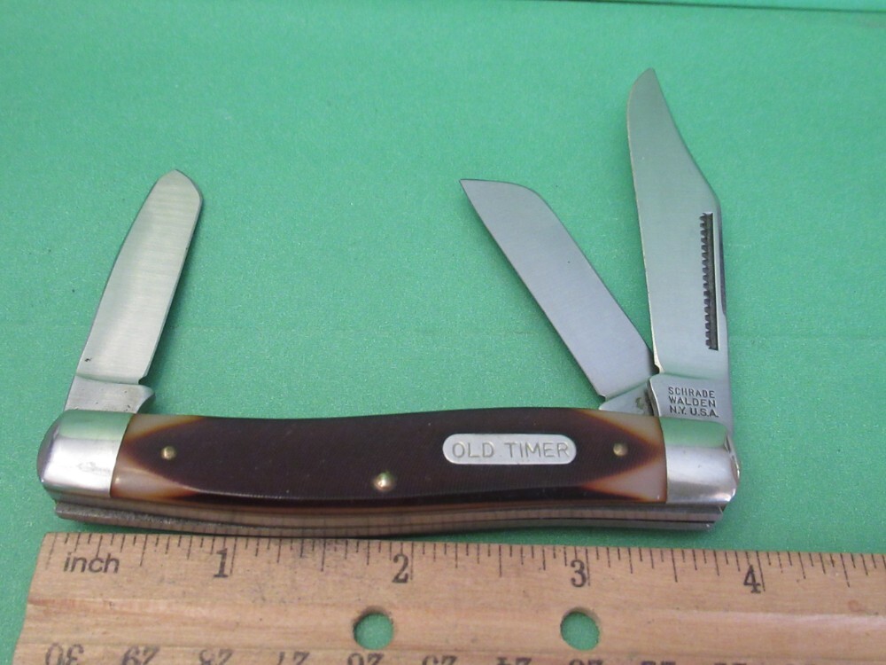 Schrade Old Timer Rough Saw Cut Delrin Stockman Pattern # 80T