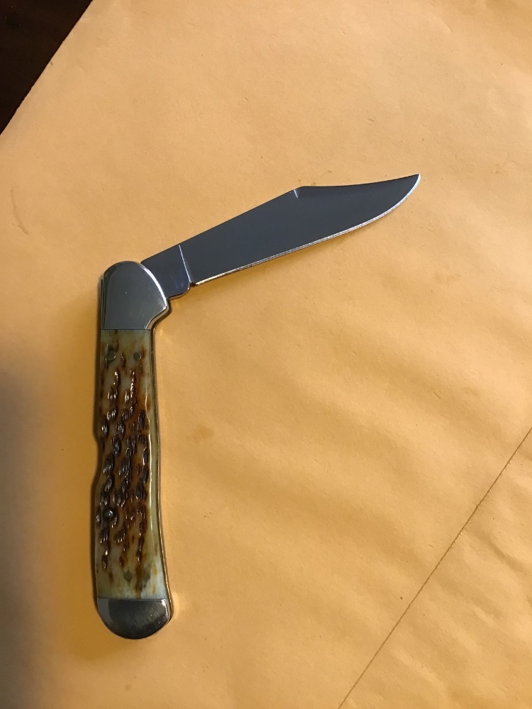 Case copperlock automatic knife. Antique bone.