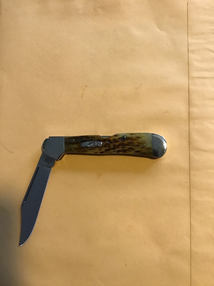 Case copperlock automatic knife. Antique bone.