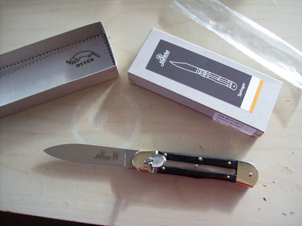 Hubertus Knife Solingen, Germany Large Size 11 Exotic Black Ebonywood NIB