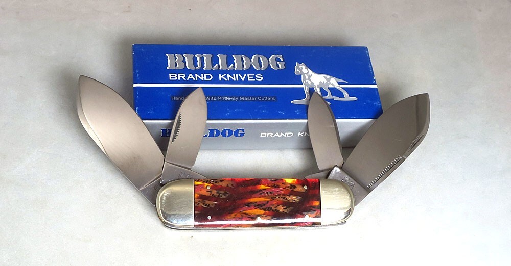2003 Bulldog Brand Sunfish Elephant Toenail Knife 4 1/4" MIB 4 Blade ...