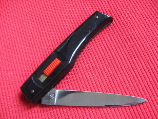 Vintage Italian Collini Flylock Slide Button "INOX PATENT" Switchblade ...