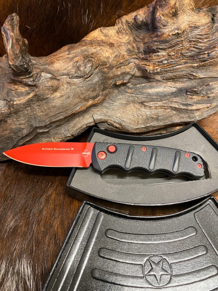 *NEW* Boker Kalashnikov Automat 74, Black Widow, 3.25" Dagger Blade, Red D2, 4.25"