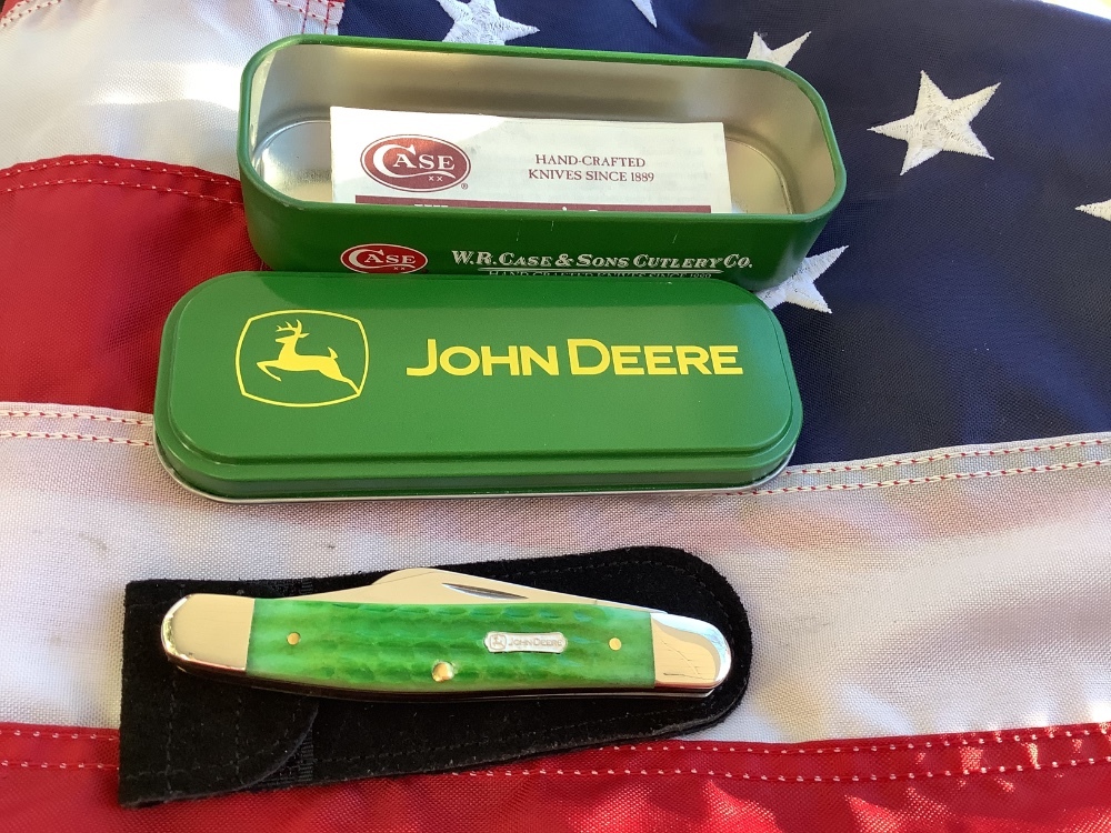 Case xx Stockman w/ John Deere Shield and John Deere Green Handles -NOS