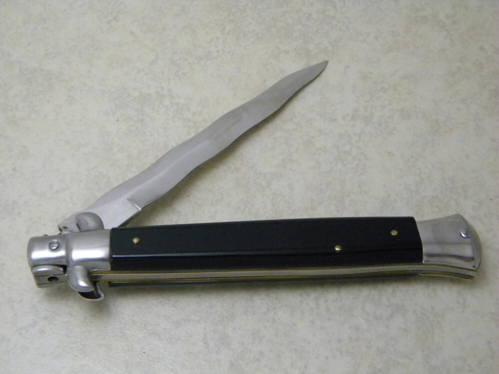 INOX 11" Bolster Lock Italian Stiletto Kris Blade Switchblade Knife