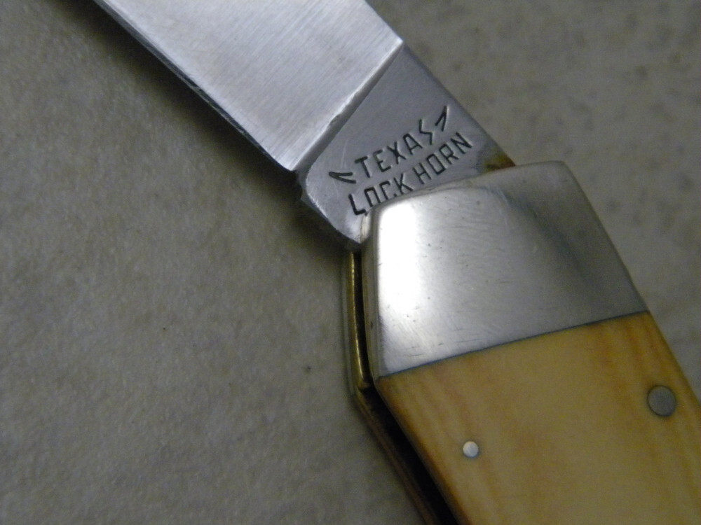 Texas Lockhorn White Micarta Double Lockback Knife