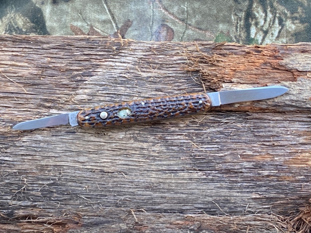EARLY SCHRADE CUT CO WALDEN NY DOUBLE PUSH BUTTON SWITCHBLADE