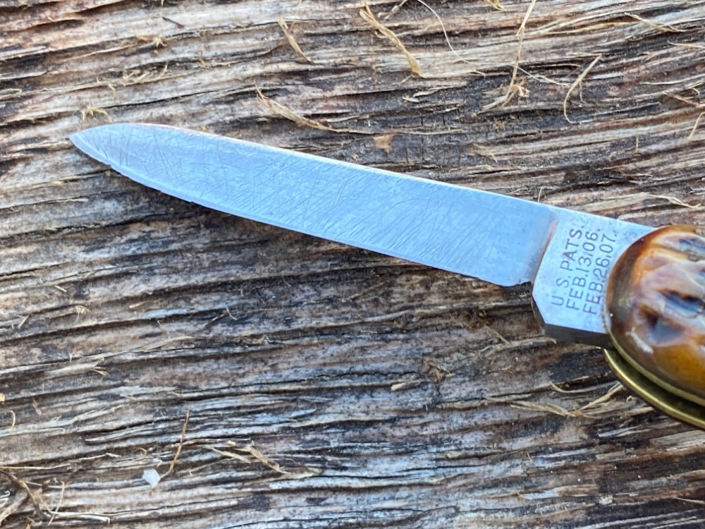 EARLY SCHRADE CUT CO WALDEN NY DOUBLE PUSH BUTTON SWITCHBLADE