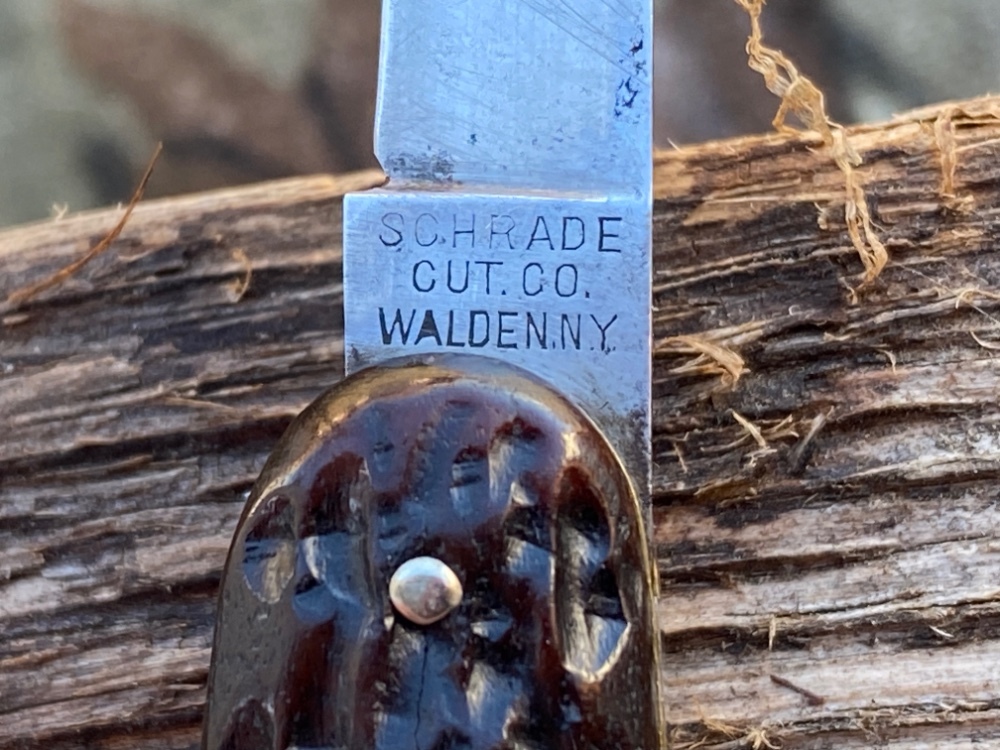 EARLY SCHRADE CUT CO WALDEN NY DOUBLE PUSH BUTTON SWITCHBLADE