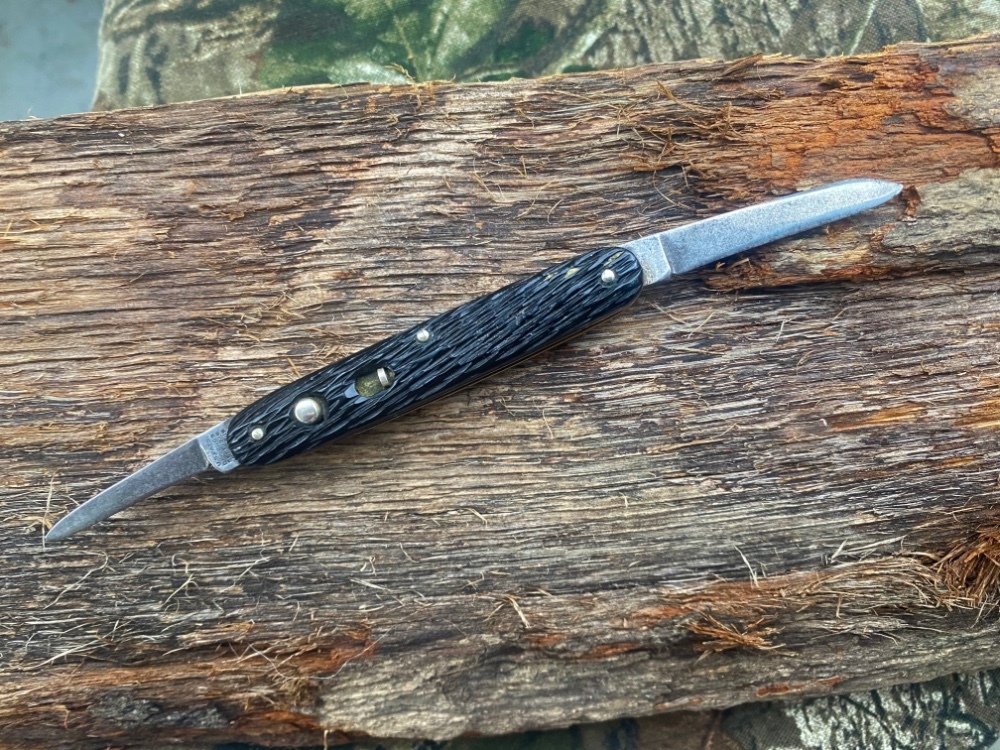 EARLY SCHRADE CUT CO WALDEN NY DOUBLE PUSH BUTTON SWITCHBLADE