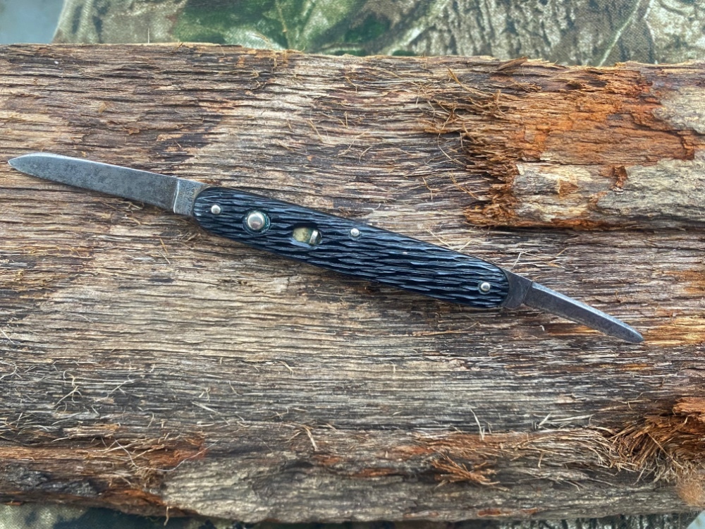 EARLY SCHRADE CUT CO WALDEN NY DOUBLE PUSH BUTTON SWITCHBLADE