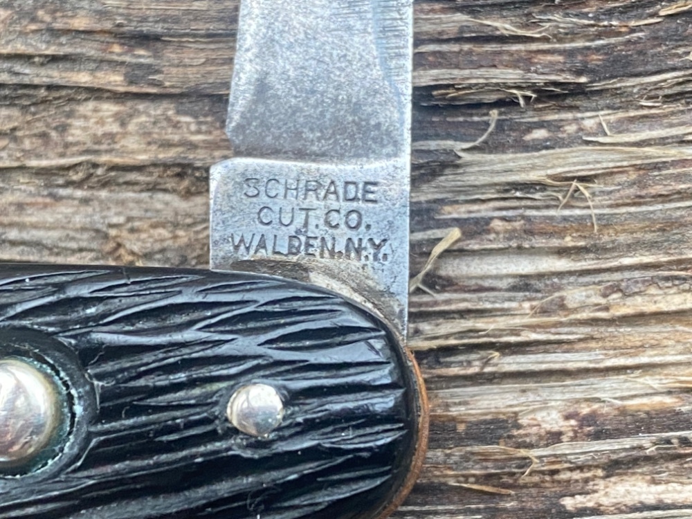 EARLY SCHRADE CUT CO WALDEN NY DOUBLE PUSH BUTTON SWITCHBLADE