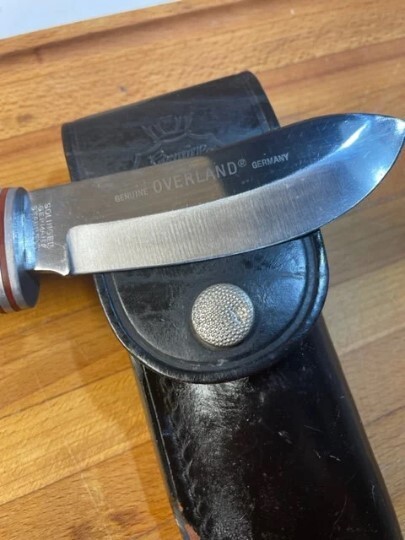 Vintage rare Overland Solingen steel Germany with leather case