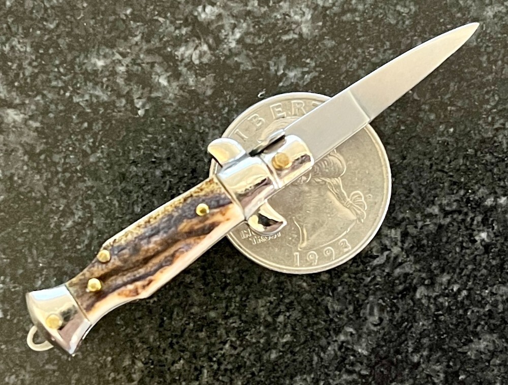 Miniature Switchblade Knife, Made In Italy, Vertical INOX Mark, Older ...