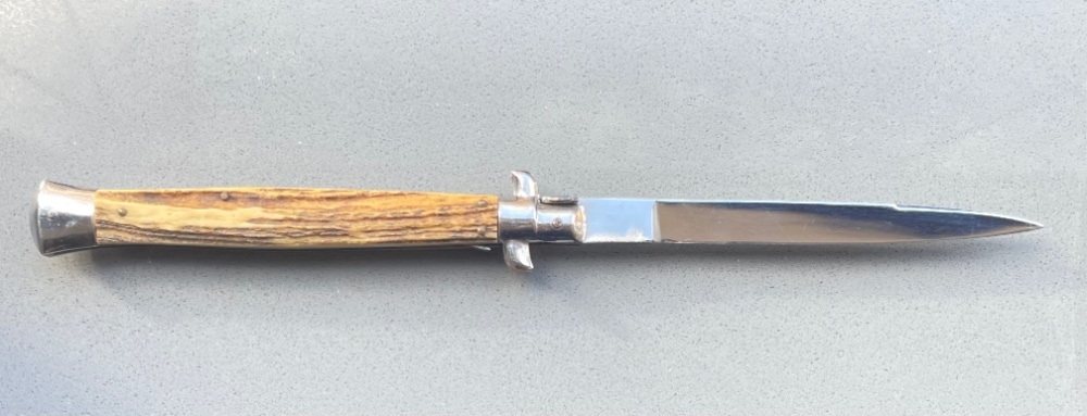Vintage 13 inch INOX Italian Switchblade Stag Handle