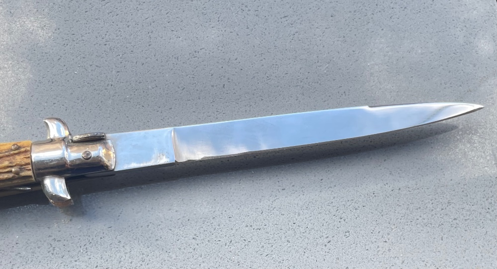 Vintage 13 inch INOX Italian Switchblade Stag Handle