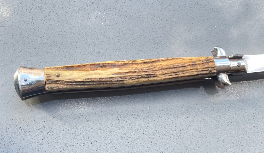 Vintage 13 inch INOX Italian Switchblade Stag Handle