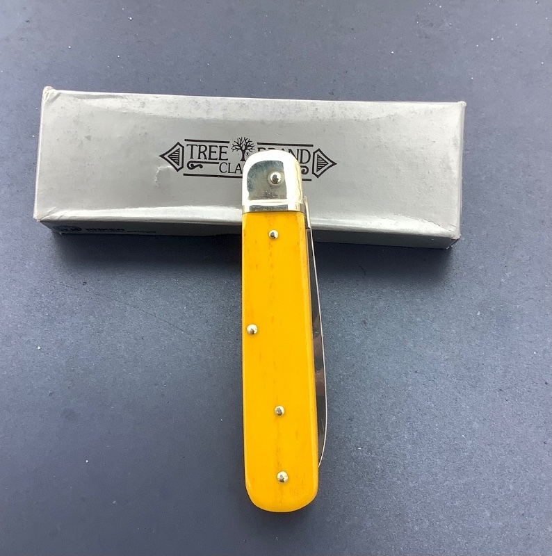 Vintage German Boker 712 Leverlock Knife Yellow Bone