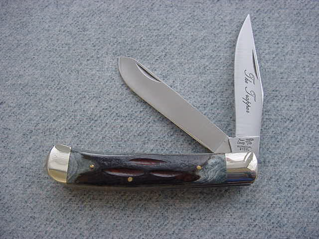 Vintage FROST CUTLERY, Custom Design, Stag, Etched, Classic Trapper ...