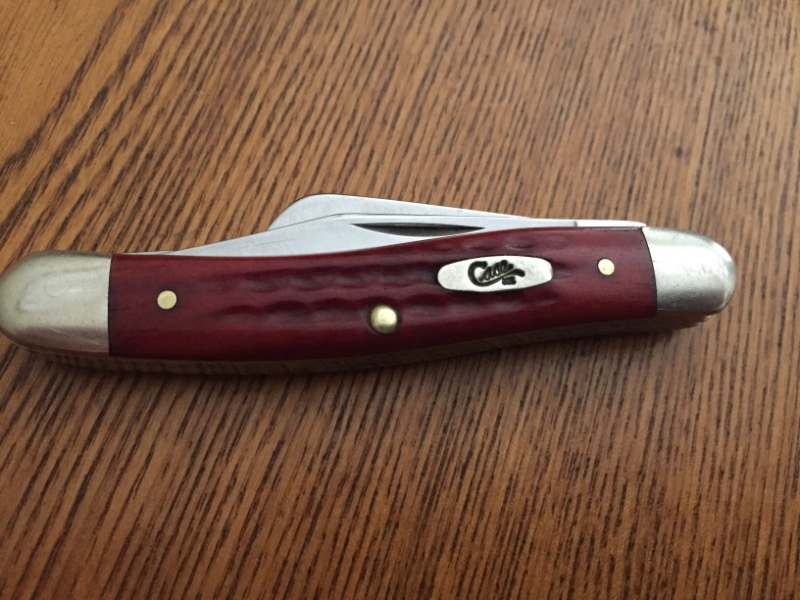 Case 6318 SS pocket worn red bone stockman edc